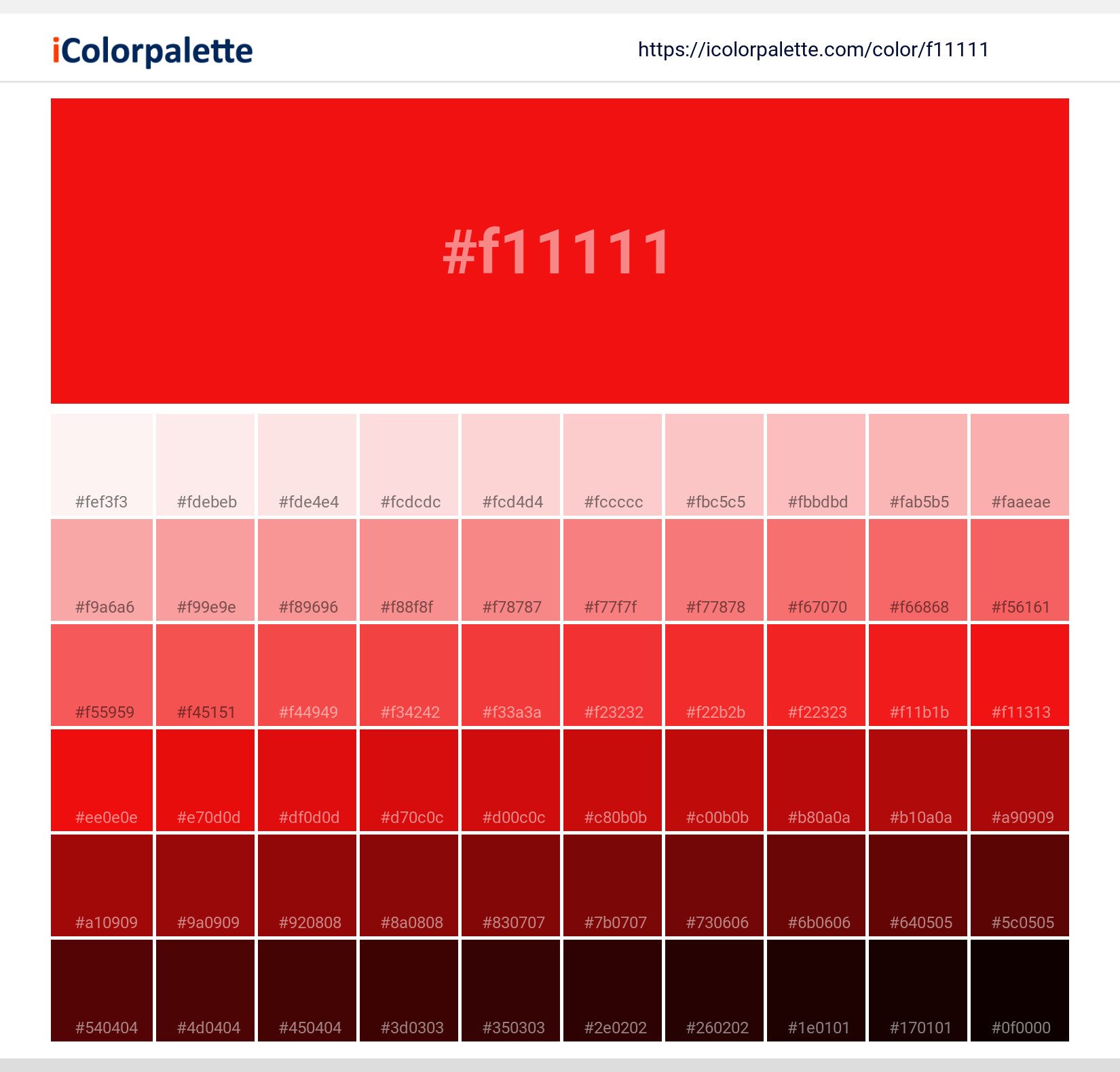 Roman Empire Red (similar) Color | f11111 information | Hsl | Rgb | Pantone