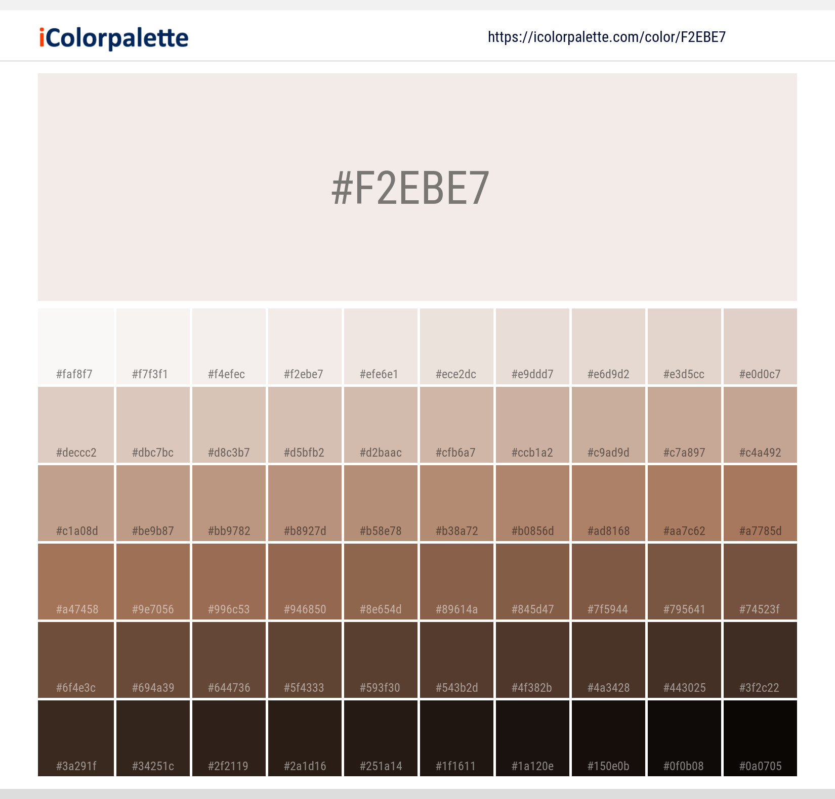 Pantone 9285 C Color | Hex color Code #F2EBE7 information | Hsl | Rgb ...
