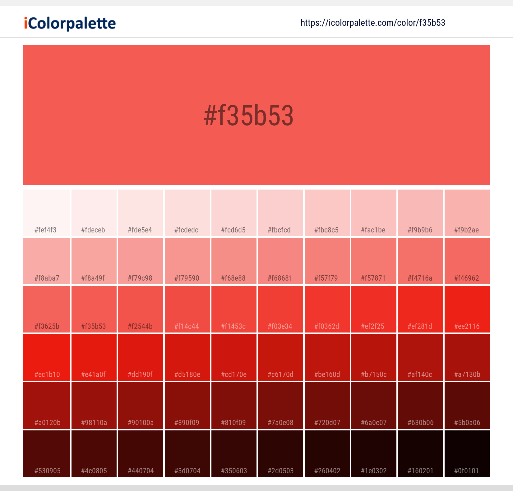 Hex Color #f35b53 | Printing Match PANTONE 17-1656 TCX | Color ...