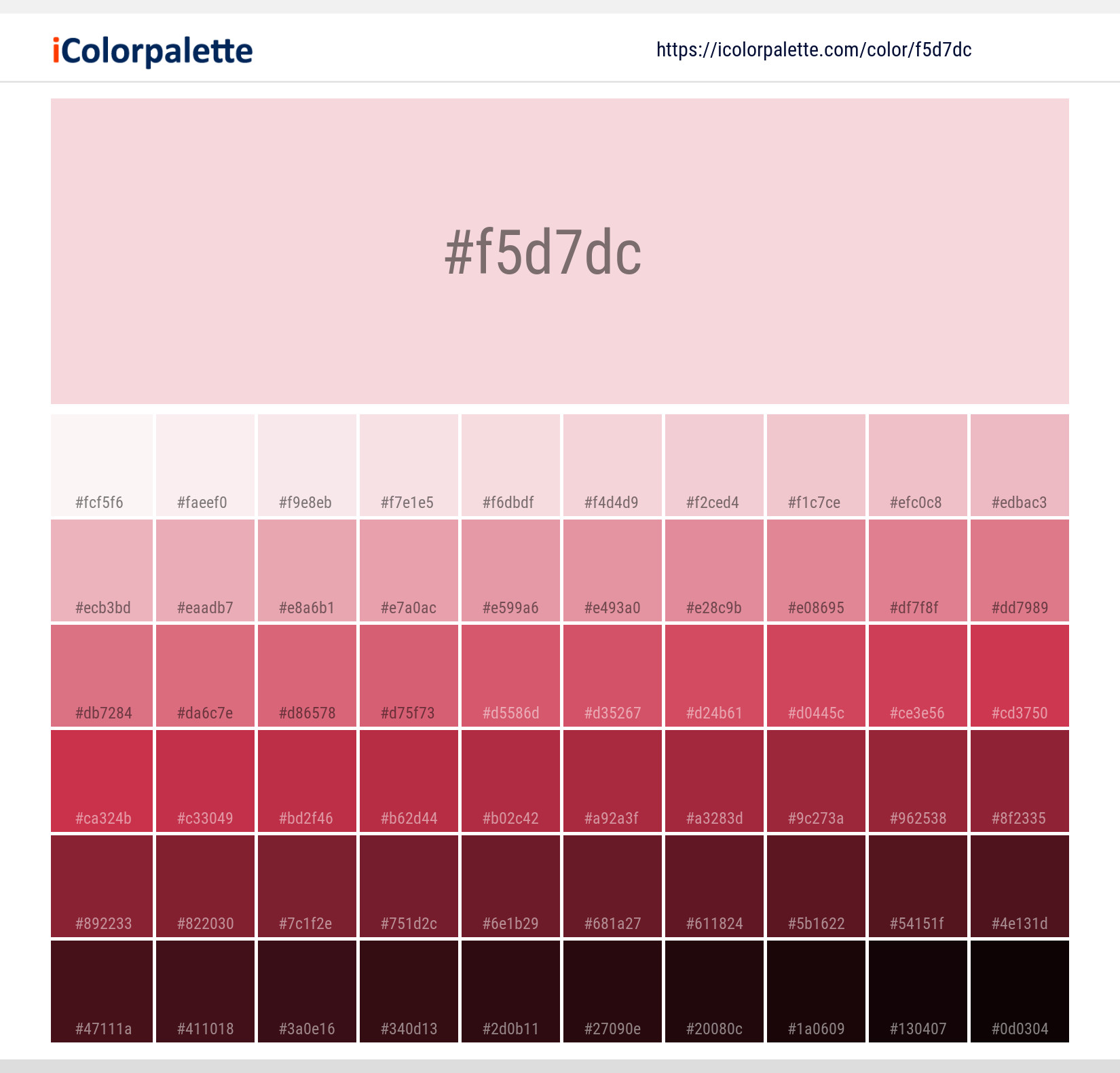 Cherub Color | f5d7dc | Color conversion CMYK | Hsl | Rgb | Pantone ...