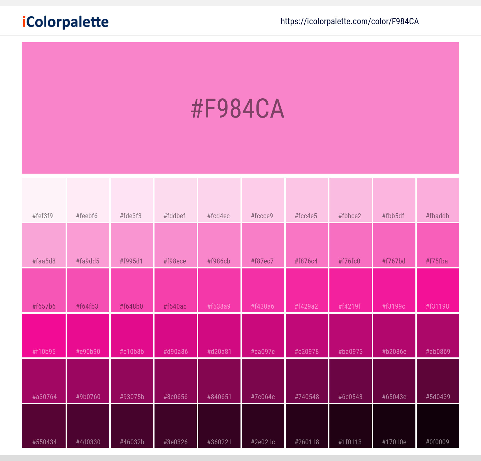 Pantone 231 U Color | Hex color Code #F984CA information | Hsl | Rgb ... Pantone 231 U Color | Hex color Code #F984CA information | Hsl | Rgb ...