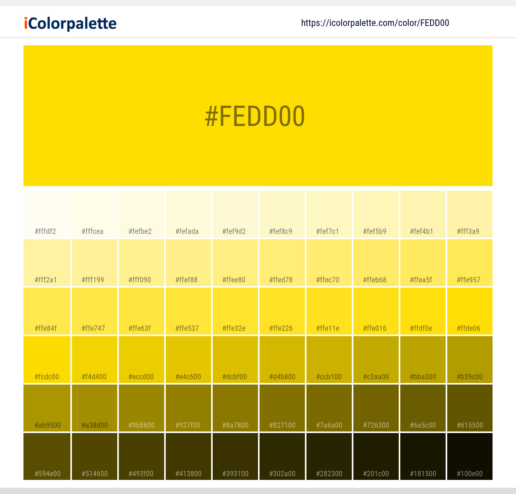 Pantone Yellow C Color Hex Color Code fedd00 Information Hsl Rgb 