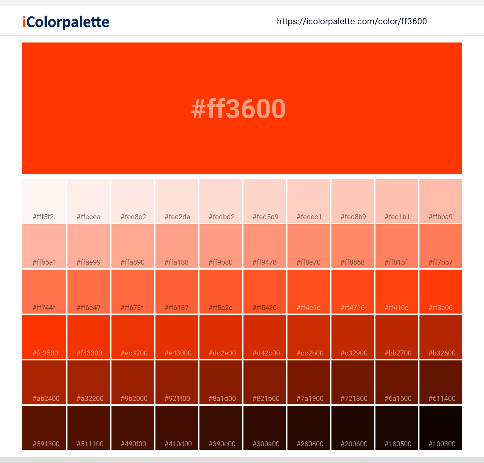 Coquelicot (similar) Color | ff3600 information | Hsl | Rgb | Pantone