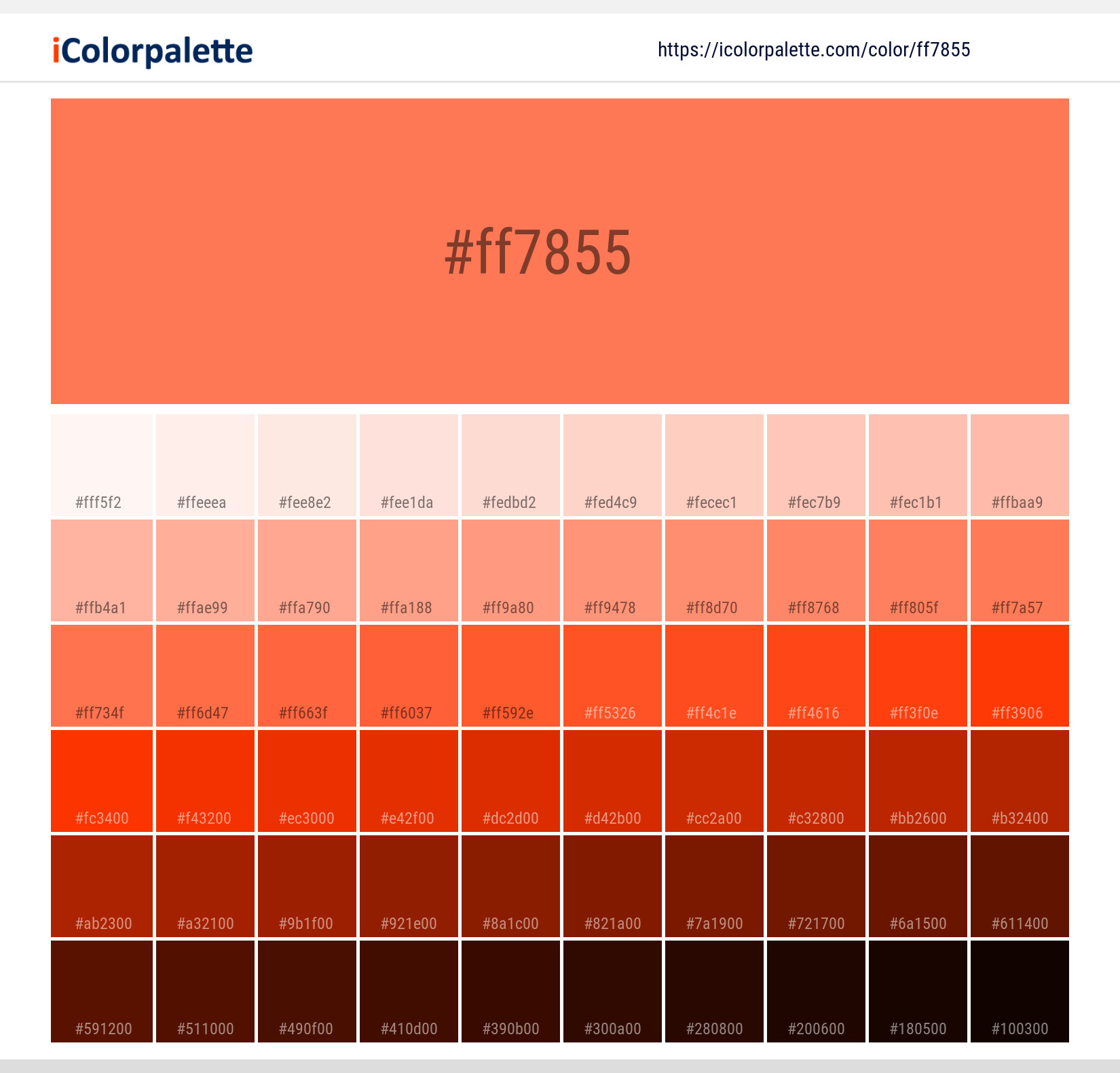 Melon Color | ff7855 information | Hsl | Rgb | Pantone