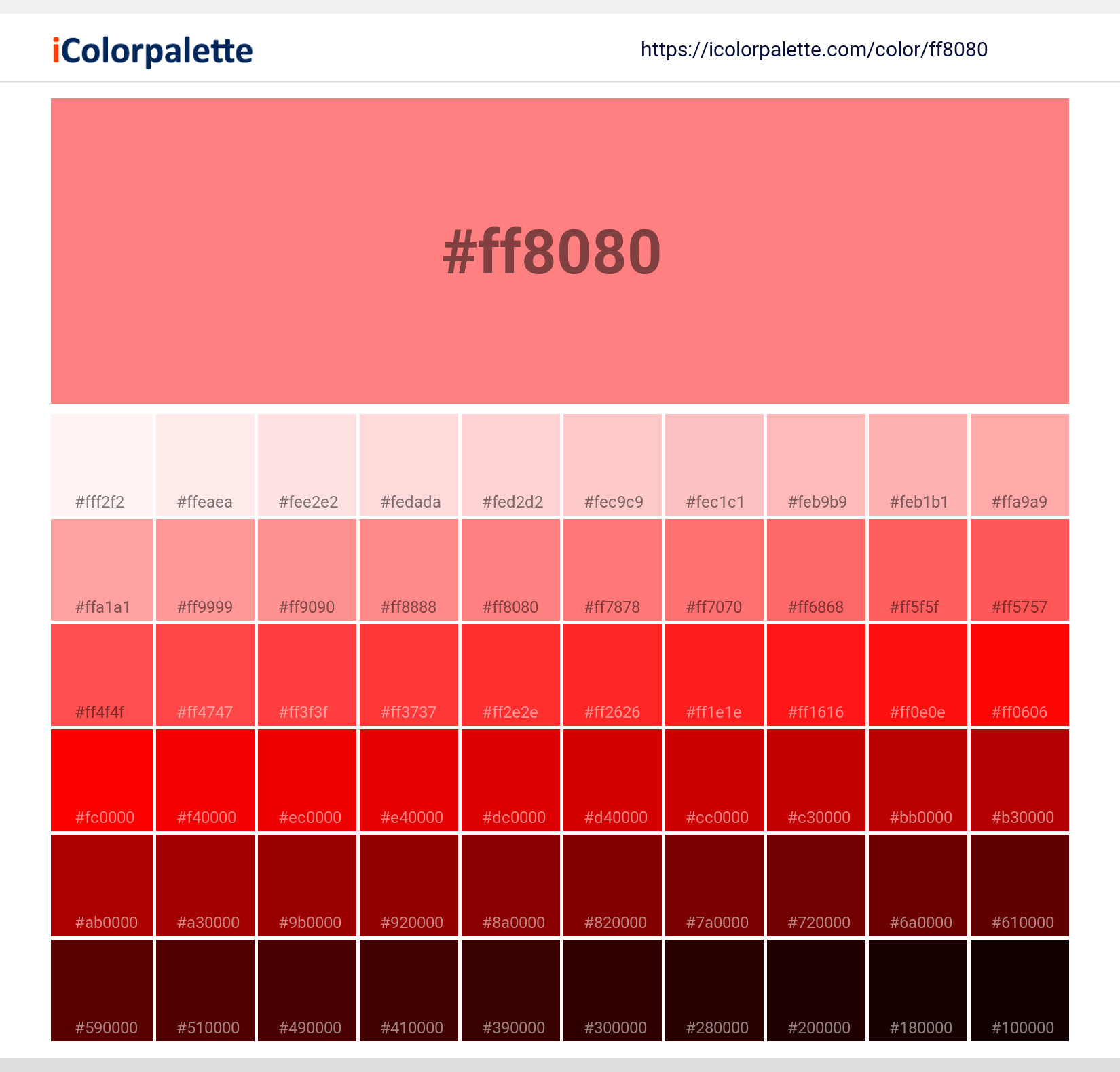 Anime Blush (similar) Color | ff8080 information | Hsl | Rgb | Pantone