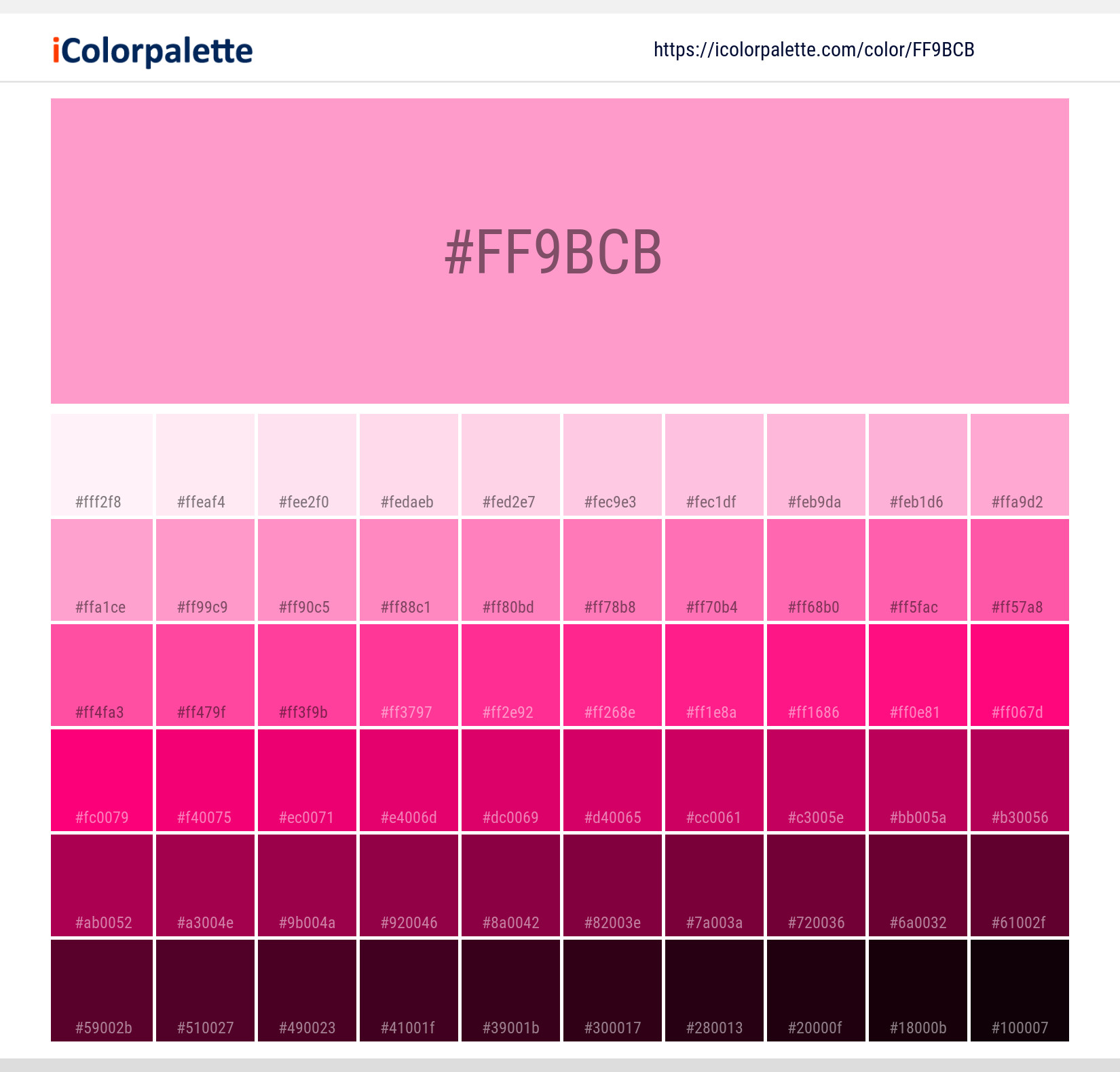 Pantone 933 C Color | Hex color Code #FF9BCB information | Hsl | Rgb ...