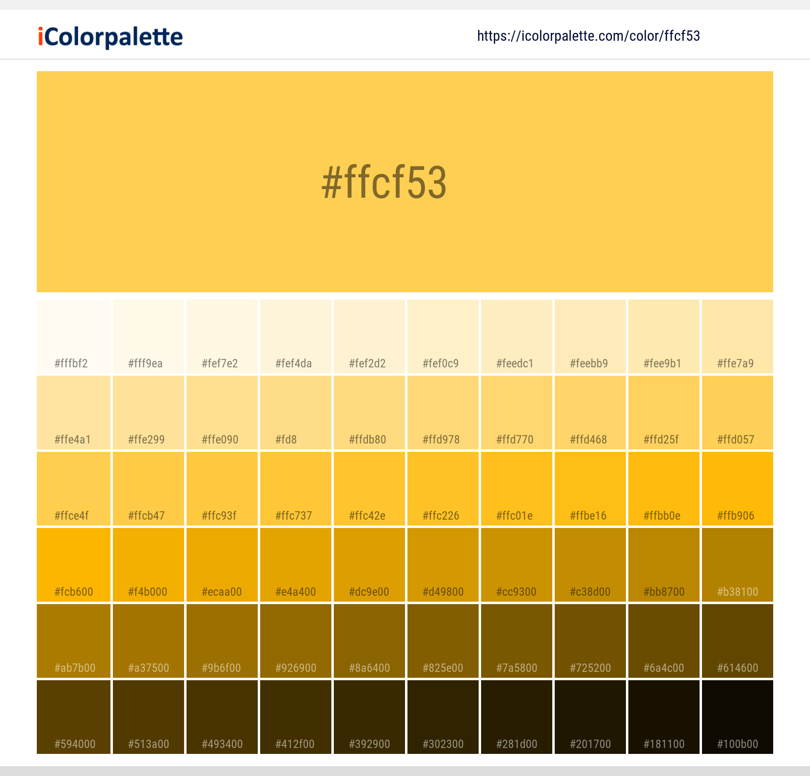 Melted Butter Color | ffcf53 information | Hsl | Rgb | Pantone