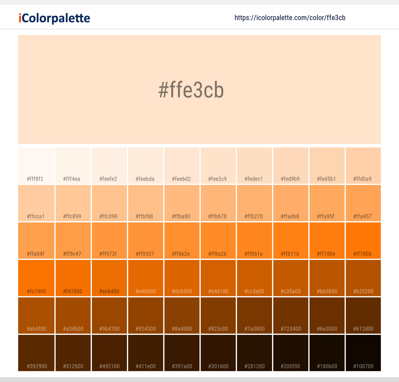 Barely Ripe Apricot Color | ffe3cb information | Hsl | Rgb | Pantone