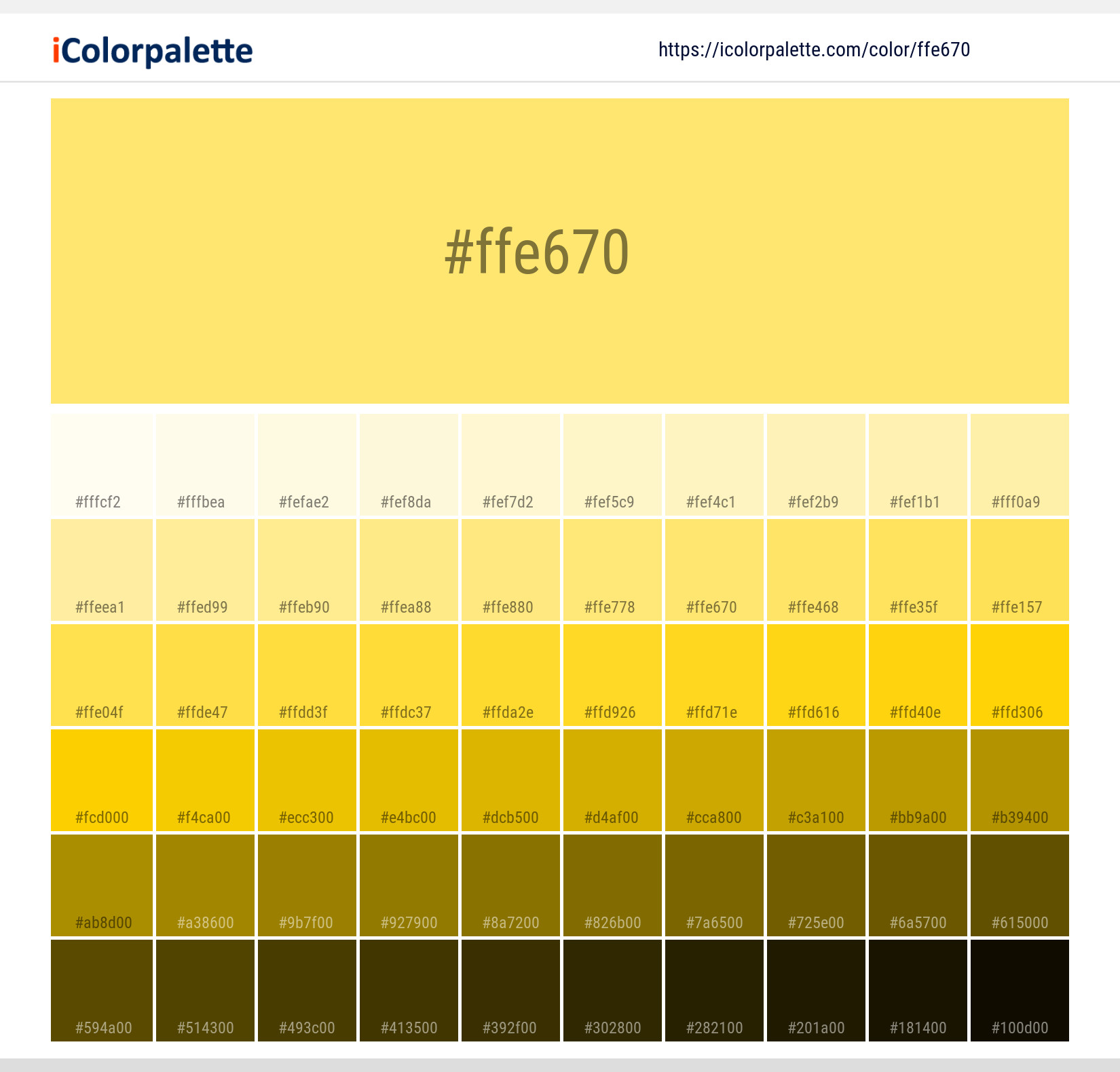 Shandy Color | ffe670 information | Hsl | Rgb | Pantone