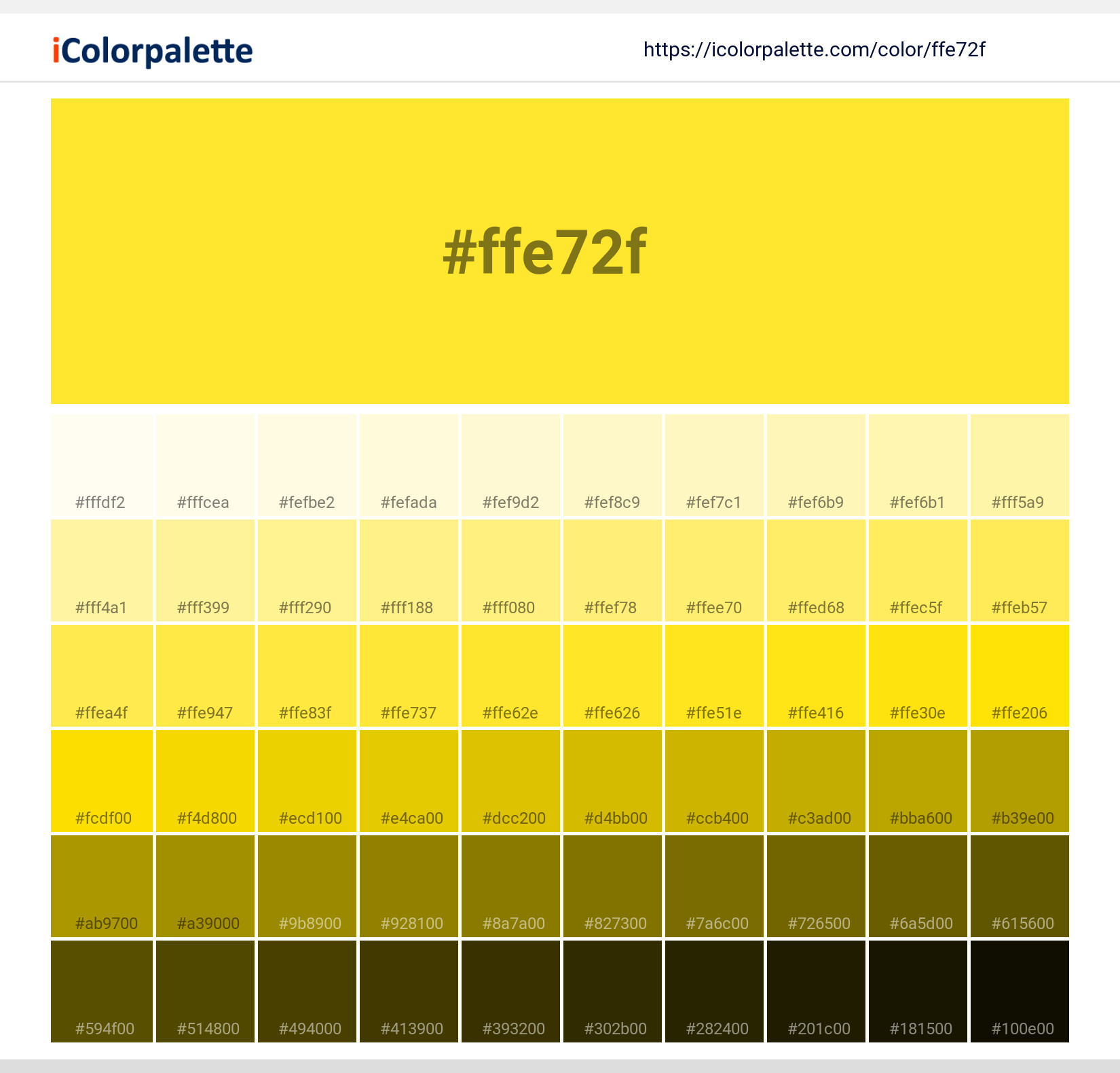 Highlighter (similar) Color | ffe72f information | Hsl | Rgb | Pantone